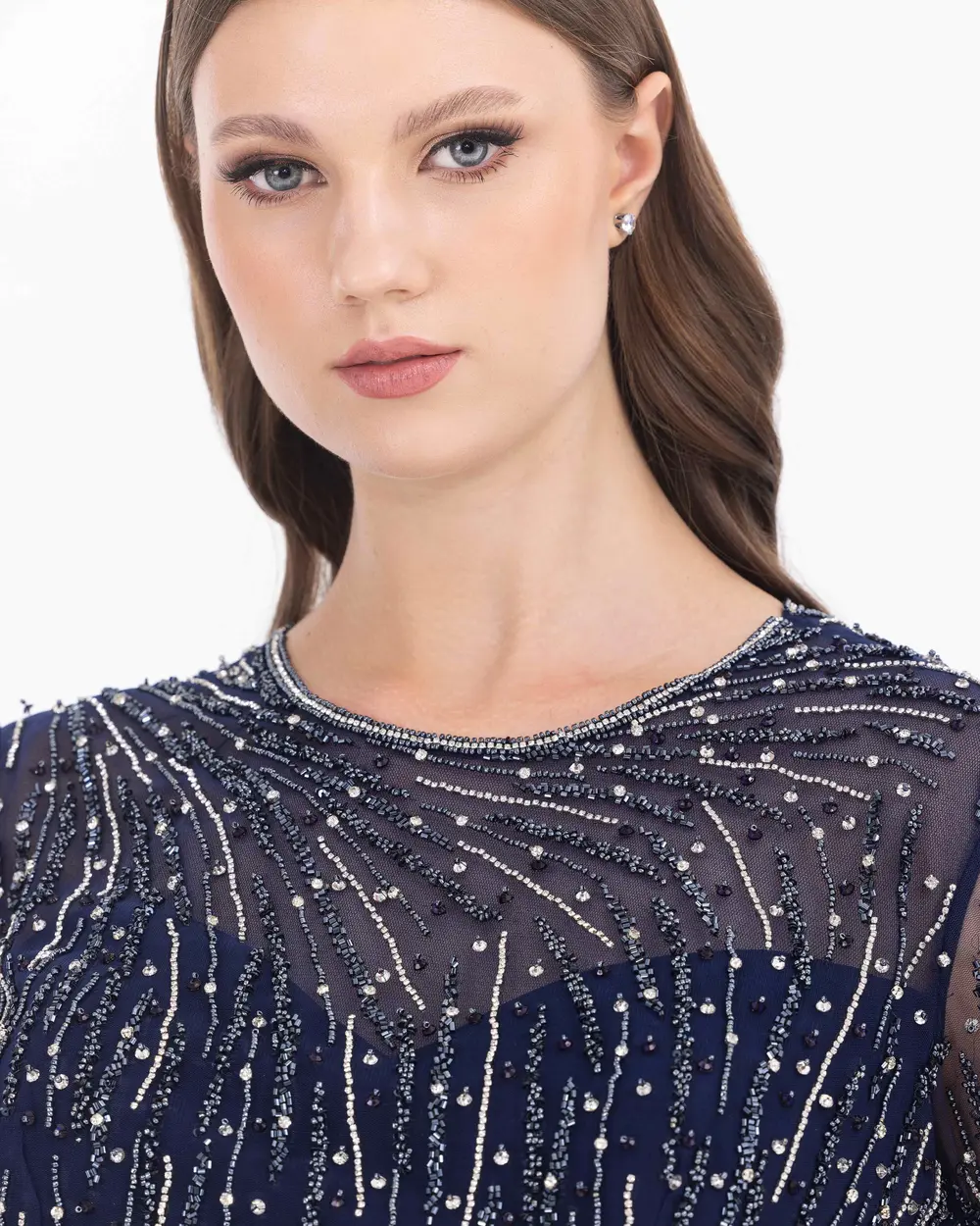 Plus Size Three Quarter Sleeve Lace Evening Dress Ilmio